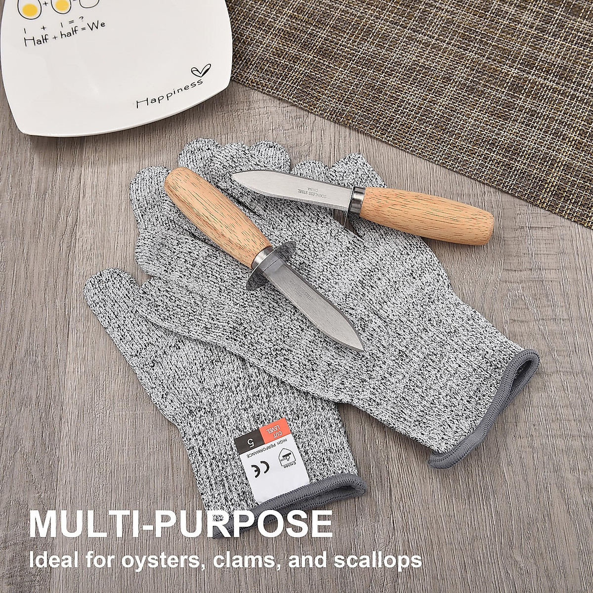 HILAZA 10Pcs Oyster Knife, Oyster Shucking Knife Bulk, Oyster Shucker, Oyster Opener Tool