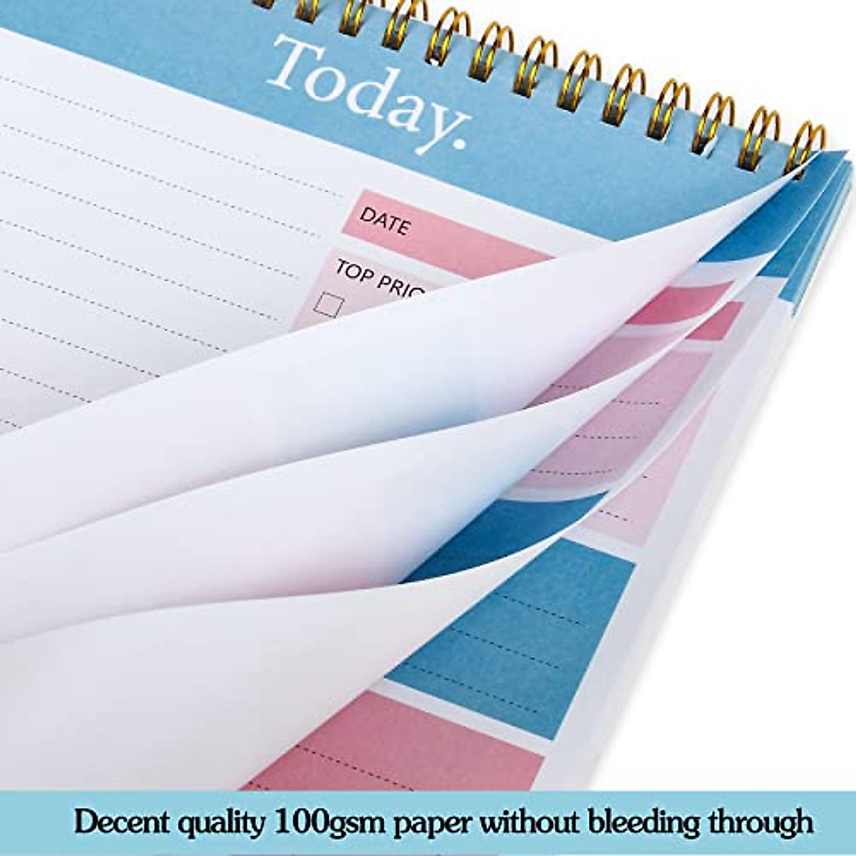 To Do List Notepad - Daily Planner Notepad Undated 52 Sheets Tear Off , 6.5" x 9.8" Checklist Productivity Organizer with Hourly Schedule for Tasks