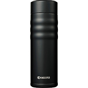 Kyocera Travel Mug with Twist Top, 17oz, Jet Black