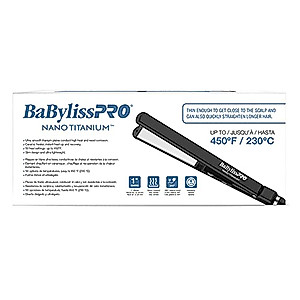 BabylissPRO Nano Titanium 1" Ultra-Sleek Straightener (BLACK)