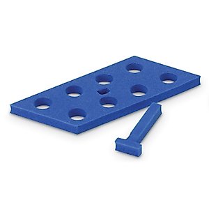 Heathrow Scientific - HEA2165B HD2165B Polypropylene Parallelogram Floating Foam Tube Rack, 8 Tubes, Blue (Pack of 5)
