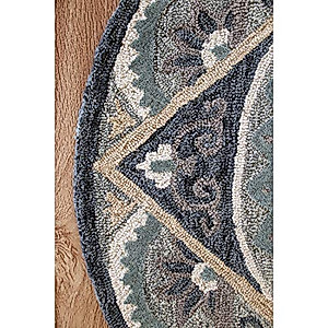 Lr Home Ox Bay Constance Multi Traditional Medallion Organic Wool Indoor Hearth Area Rug