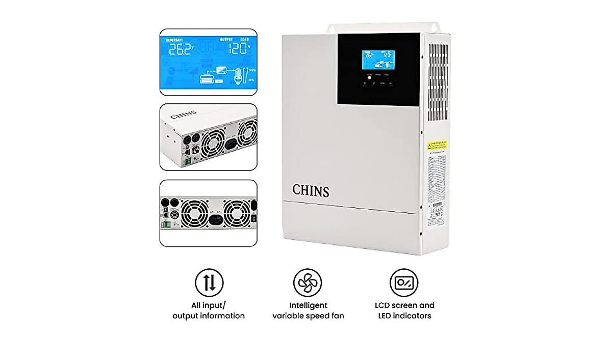 24V 3000W Inverter with Solar Controller & Pure Sine Output