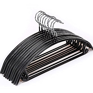 Buthneil 12 Pack Non Slip Suit Hanger, Coat Jacket Hangers, Sweater Hanger, PVC Coating Metal Hangers for Pants, Shawls, Belts, Bras, Black