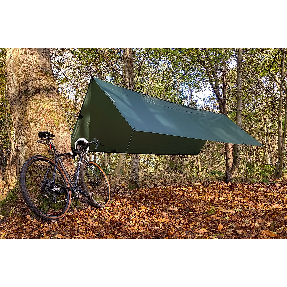 DD Hammocks - DD Tarp XL - Olive Green (15ft x 10ft) - 100% Waterproof Lightweight & Multifunctional Rainfly Extra Large Tarp Tent Shelter for Camping Bushcraft & Hiking Adventure