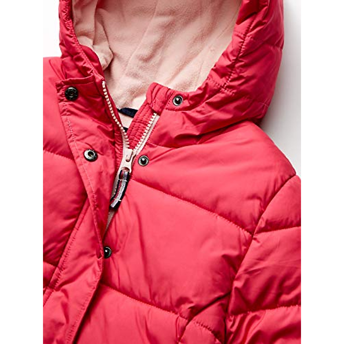Amazon Essentials Girls' Heavyweight Hooded Puffer Jacket, Pink, Medium