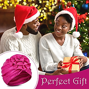 Hanaive 6 Pieces Women African Turban Flower Knot Headwrap Colorful African Hats Wrap Caps Bonnet Elastic Head Wraps for Black Women Friends