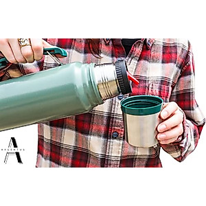 Stanley Thermos Stopper Pico de Mate Replacement Part For Classic Vacuum Insulated Wide Mouth Bottle Thermos (1.1QT, 1.5QT, 2QT) (Black-Red, Set of 2)