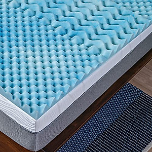 Sure2Sleep Twin Size, 2-Inch, 5-Zone Gel Swirl Memory Foam Mattress Topper Made in USA.