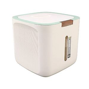 Rice Storage Container, 22.lb Food Storage Container with Lid and Measuring Cup, Moistureproof Cereal Grain Storage Box for Beans Grain Flour and Pet Food (Light Green)