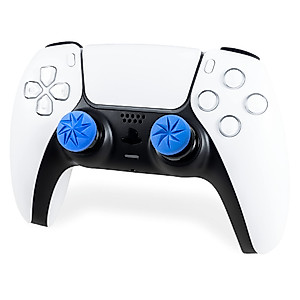 KontrolFreek FPS Freek Edge for PlayStation 4 (PS4) and PlayStation 5 (PS5) | Performance Thumbsticks | 1 High-Rise Convex, 1 Low-Rise Convex | Blue