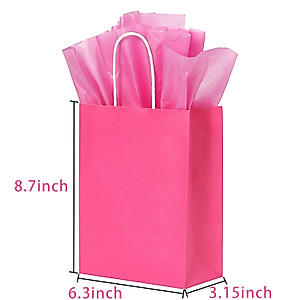 32pcs Gift Bags with 32Tissue - 8.7" Small Paper Gift Bags with Handles, 8Color Treat Bags, Favor Bags, Goody Bags, Goodie Bags, Party Bags for Kids Birthday, Wedding, Easter, Christmas, Valentines, Party Supplies