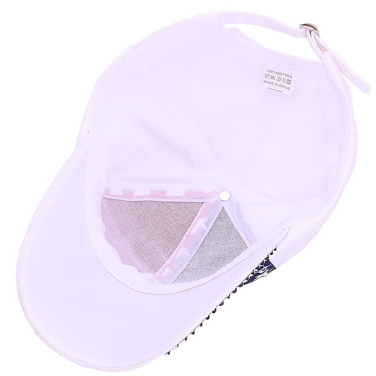 oaesc Patriotic American Flag Baseball Cap USA Bling Sparkle Hat for Women 4th July Summer Sun Cap White