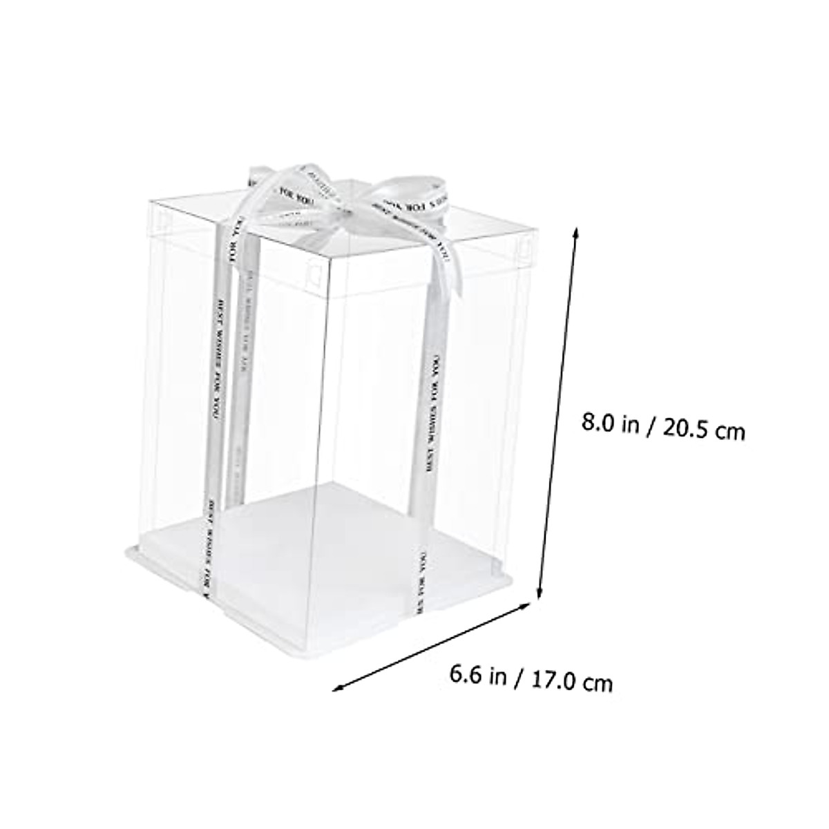 GARVALON 2pcs 3 1 cake box square Cake Carriers clear container with lid Transparent Cake cupcake holder with lid Disposable Cake Containers Carriers baby white gift box the pet Storage Box