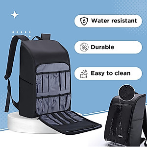 TEAVAS Large Bartender Bag- 16 Inch Portable Bar Bag Backpack, Travel Laptop Backpack, Portable Bartending Kit, Bartender Travel Bag for Carrying Accessories (BAG ONLY)