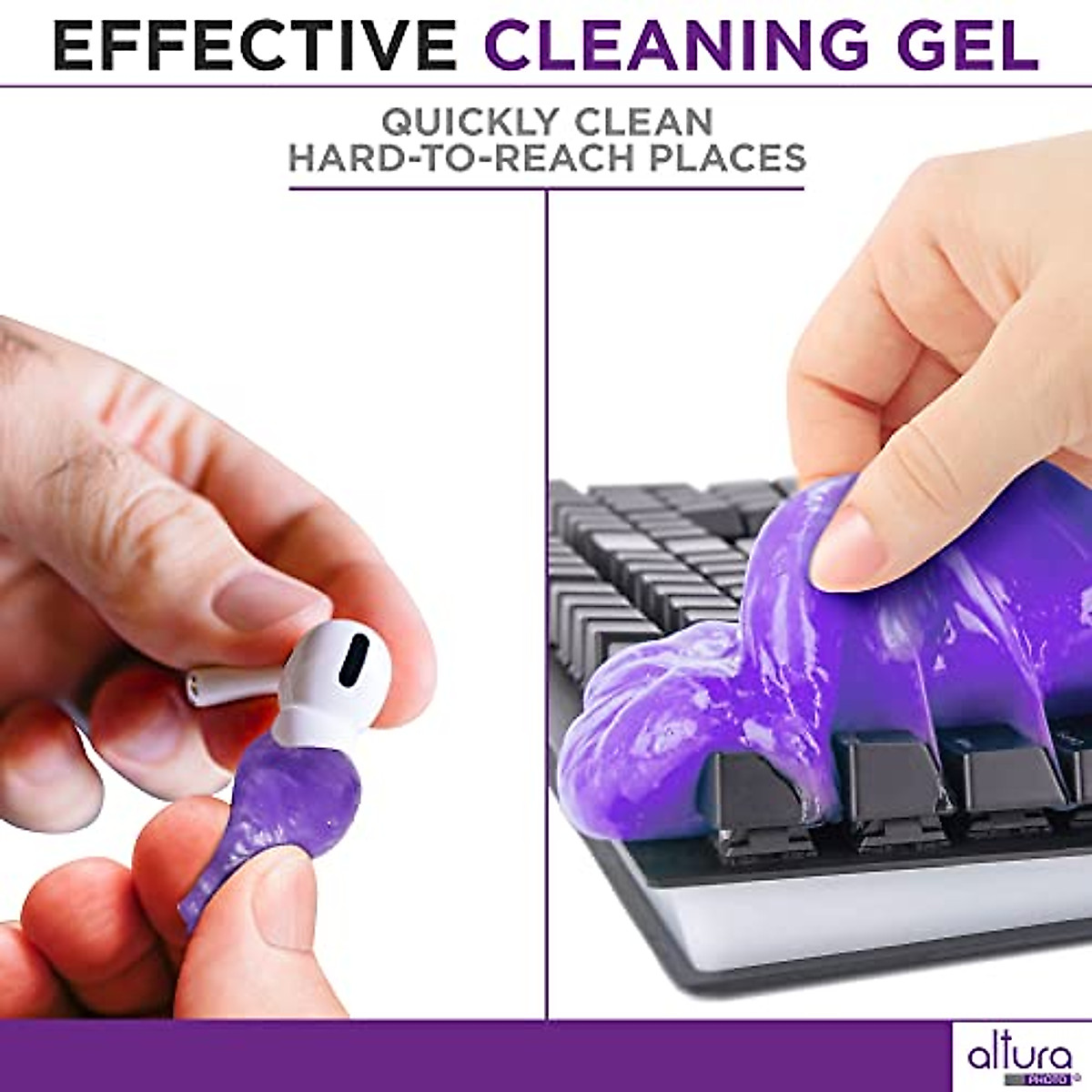 Laptop Cleaning Kit (5 pc) - Keyboard Cleaning Kit - Includes Laptop Screen Cleaner, Air Blower, Brush, Keyboard Gel, and Microfiber Cloth - PS4 Cleaner - Keyboard Cleaner & Computer Cleaner by Altura