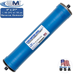 APPLIED MEMBRANES INC. 4" x 21" Low Pressure Reverse Osmosis Membrane Element for RO Tap Water Treatment System | 1,148 GPD @ 150 psi Low Energy | M-T4021ALE