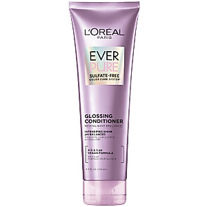 L'Oreal Paris Sulfate Free Glossing Conditioner, Intensifies Hair Shine & Smoothness, pH Balanced & Argan Oil Infused Vegan Hair Care, EverPure, 8.5 Fl Oz