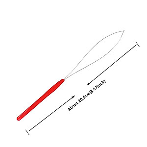 6 Pcs Plastic Hair Extension Loop Needle Threader Pulling Hook Tool Micro Nano Bead Device Tool for Hair Extensions and Feather Extensinos (Multicolored)