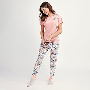 Vera Bradley Women's Cotton Jogger Pajama Pants With Pockets (Extended Size Range), Enchanted Mandala, X-Large