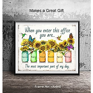 Inspirational Office Wall Art & Decor - Motivational Posters - Positive Quotes Wall Decor - Home Office Decor - Teamwork Wall Art - Inspirational Gifts - Entrepreneur Gifts -8x10 Unframed Picture Sign