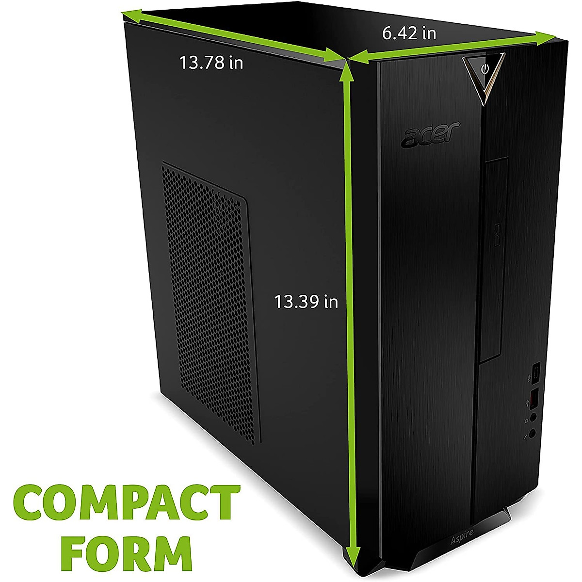 acer Aspire Mini Tower Desktop 2022 | 10th Intel i3-10100 4-Core CPU- UHD Graphics | 16GB DDR4 | 512GB NVMe SSD + 1TB HDD | DVD Writer | WiFi 6 RJ45 HDMI Windows 11 Pro | TLG 32GB USB Drive