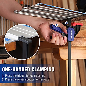 WORKPRO 9" Track Saw Clamps, Quick Release Track Saw Guide Rail Clamp for Woodworking, Circular Saw Guide Rail System, 150lbs Load Limit x 2-1/2" Throat Depth, 2PC