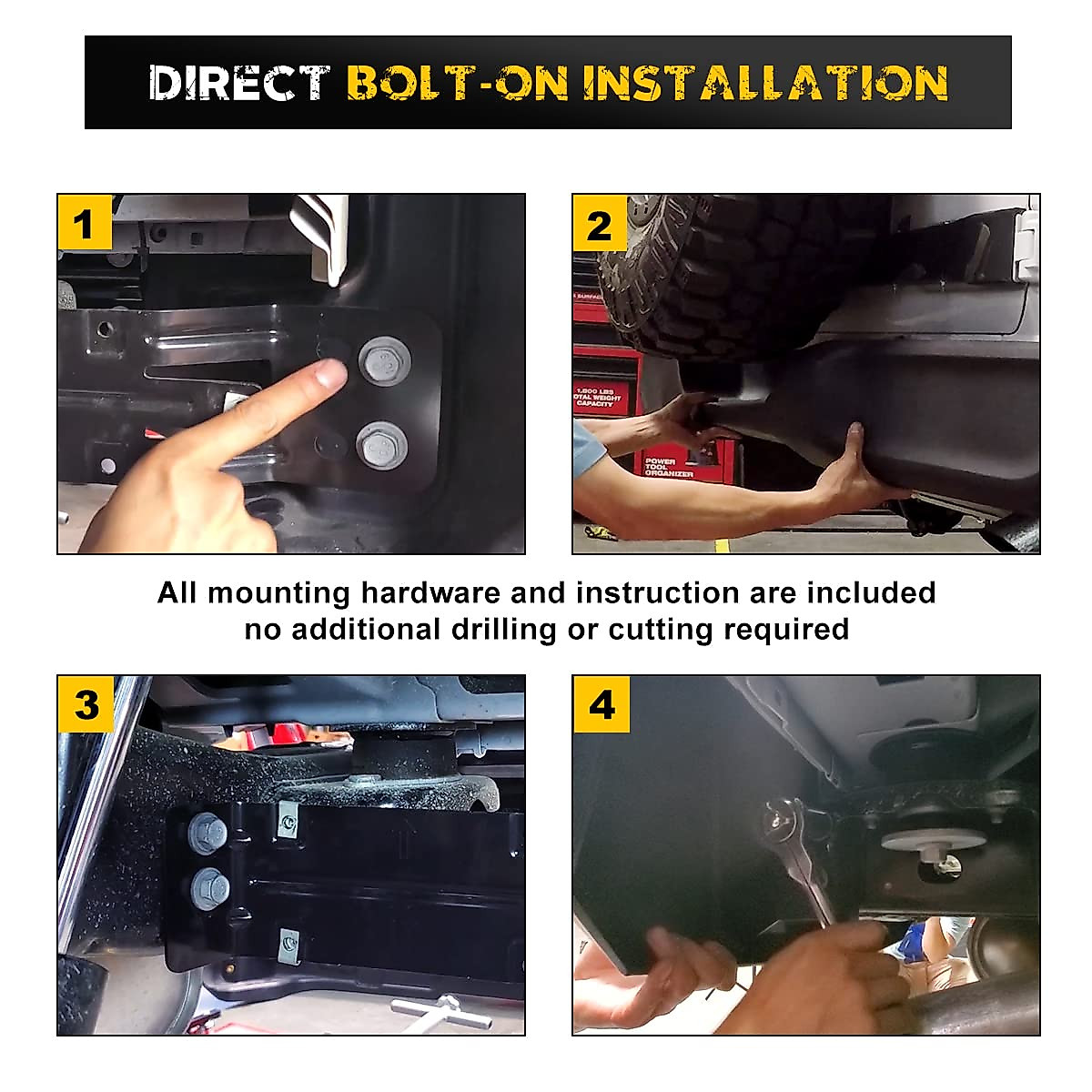 Rear Bumper Compatible for Jeep 2007-2018 Wrangler JK & JKU Unlimited (2/4 Doors),HAWKLEY Rock Crawler Offroad Back Bumper with Hitch Receiver & 2x LED Lights & 2x D-Rings