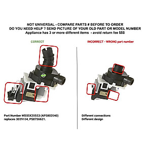 GSPUSA WD35X20553 CKDX20553X compatible with General Electric Dishwasher Pump Drain (Only) fits old # WD35X20553