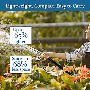 Gnimihz Garden Hose 50ft, Made of TPE(Not PVC), Ultra-Light & Flexible Water Hose with Solid Brass Fittings, Non-Shrinking, Easy to Storage, Drinking Water Safe Material, All-weather, Burst 600 psi