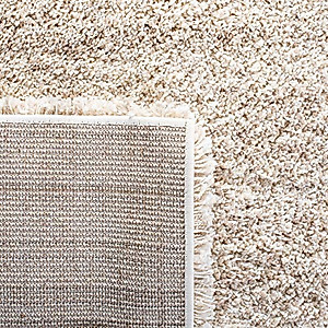 Safavieh Hudson Shag Collection 10' x 14' Ivory/Beige SGH295C Modern Abstract Non-Shedding 2-inch Thick Area Rug