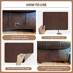 ONine Leather Repair Patch，Self-Adhesive Couch Patch，Multicolor Available Scratch Leather 8X11 Inch Peel and Stick for Sofas, Car Seats Hand Bags Jackets (Black 2.0)