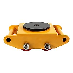 plytinsg 6T Car Dolly Machine Skates Shipping Container Wheels Industrial Mover 13200LBS Machinery Skate with Steel Rollers Cap 360 Degree Rotation USA Stock