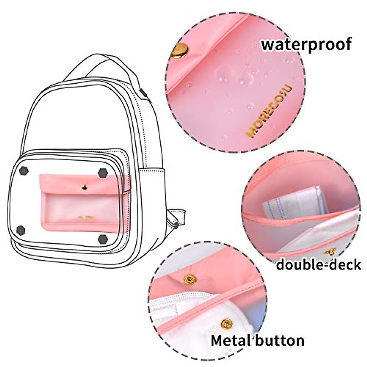 moregosu Portable Storage bag for Disposable/Reusable Face Masks, Memory cloth Case Holder Organizer for Various Masks/Card, Dust-proof, Moisture-proof Foldable Mask Storage Box (2PCS Gy&PK)