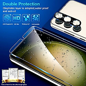 [4+3 Pack] Galaxy S23 Plus Screen Protector, 9H Tempered Glass, Ultrasonic Fingerprint Support, Case Friendly HD Clear for Samsung Galaxy S23 Plus 5G Glass Screen Protector