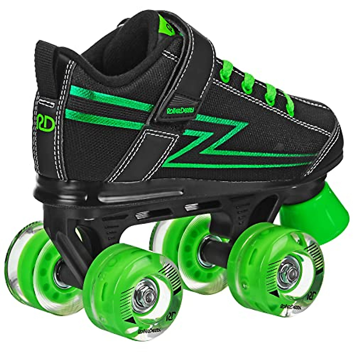 Roller Derby Blazer Boy's Lighted Wheel Roller Skate Black/Green Size 4
