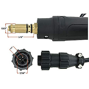 250 Amp MIG Torch Compatible with Lincoln/Tweco - 12 Feet Cable - Two-Pin Signal Connector