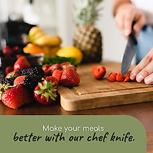 Kyocera Advanced Ceramic Revolution Series 7-inch Professional Chef's Knife, Black Blade