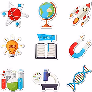 45 Pieces Science Cut-Outs Science Lab Accents Mix Versatile Science Cutouts for Party School Classroom Bulletin Board Craft Home Wall Decoration, 9 Styles