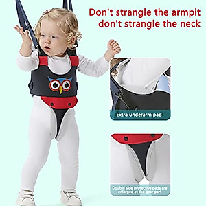 Adaptable Baby Walker Harness with Safety Buckle and Breathable Cushion for Learning to Walk and Reduce Back Stress Suitable for 7-24 Months (Blue)