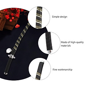 Amosfun Sword Katana Slayer Samurai-1 Pc Plastic Lightweight Japanese Samurai Toy Sword Childrens Toy Props Black Samurai Sword for Halloween Dress Up (Small Size)