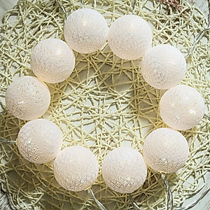 Indoor LED Fairy Lights, Battery Powered Warm White Decoration Cotton Ball Night light For Party Wedding Garden Home Patio Lawn Kids Bedroom Holiday Valentine's Day Decor Garden School kindergarten de