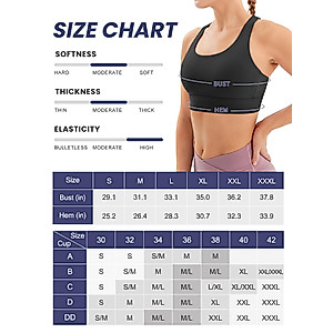 IUGA Sports Bras for Women High Support Large Bust High Impact Womens Sports Bras Strappy Padded Sports Bra Black