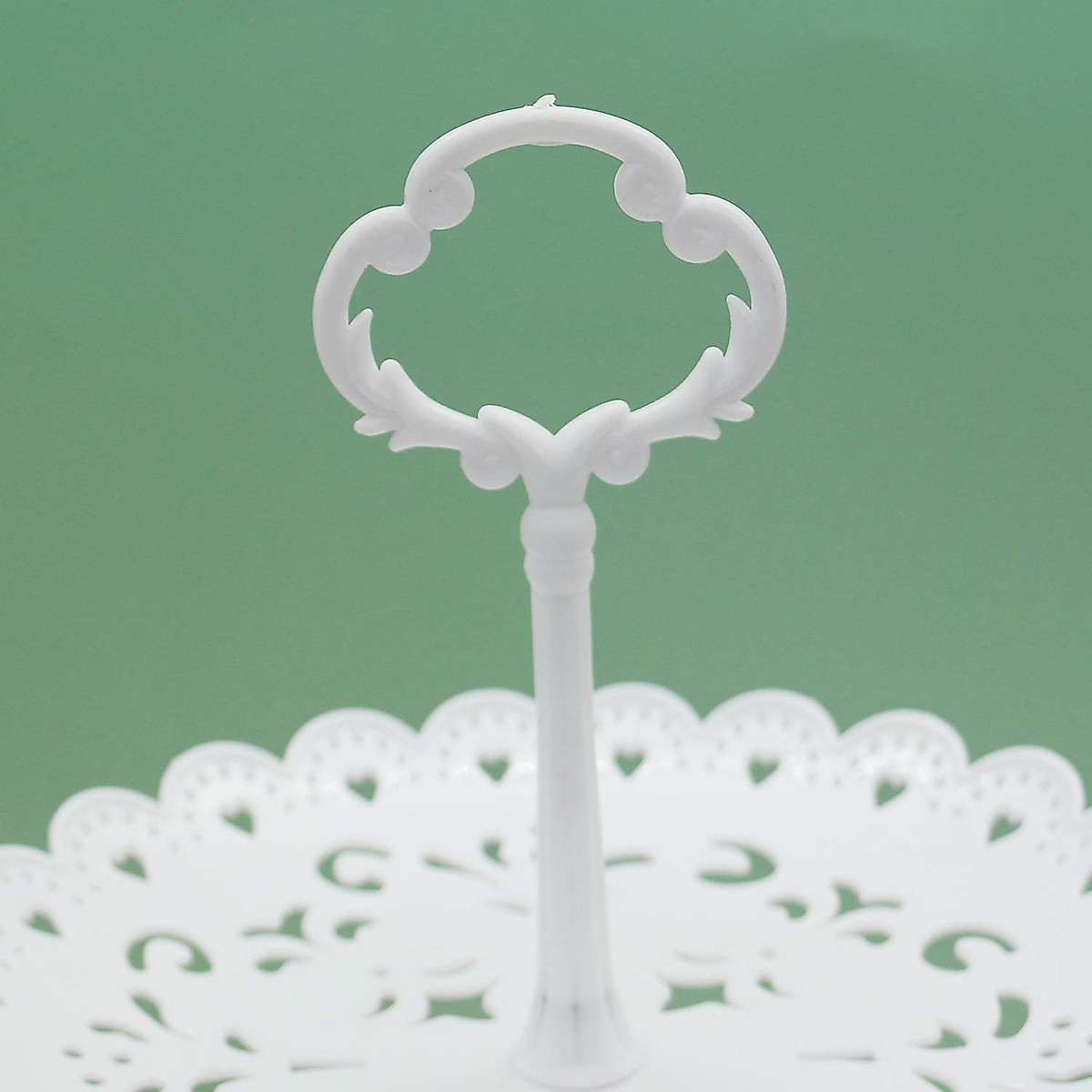 Set of 6 PCS Plastic Party Cake Stand and Cupcake Holder Fruits Dessert Display Plate Table Decoration for Wedding Birthday Party Celebration (Round)
