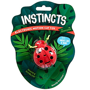 SmartyKat Instincts Rowdy Rumbler Ladybug Interactive Automatic Cat Toy, Battery-Powered - Red, One Size