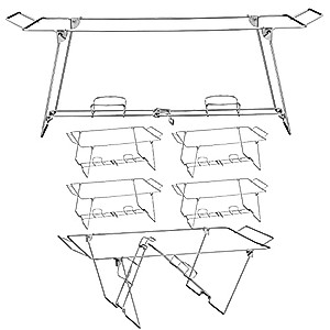 Foldable Chafing Wire Rack Buffet Stand - 6 Pack Full Size Racks For Dish Serving Trays Food Warmer catering supplies for Parties, Occasions, or Events