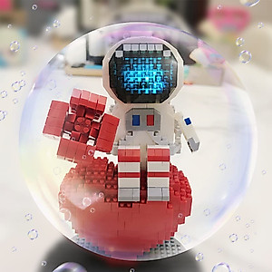 Uvini Building Blocks Astronaut Model with Light STEM Building Toy Micro Blocks for Adults or Teens Gifts Spaceman with Heart Mini Blocks Set DIY Bricks Toys 654PCS, 00877