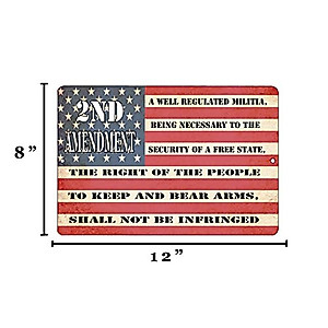 Rogue River Tactical USA American Flag Metal Tin Sign Wall Decor Man Cave Bar US 2nd Second Amendment Pro Gun