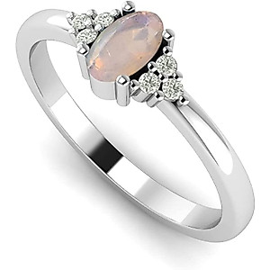 DHRUVANSH CREATIONS 925 Sterling Silver Ethiopian Opal with White Topaz Jewelry Ring, Boho Women Ring, Dainty Ring (8)