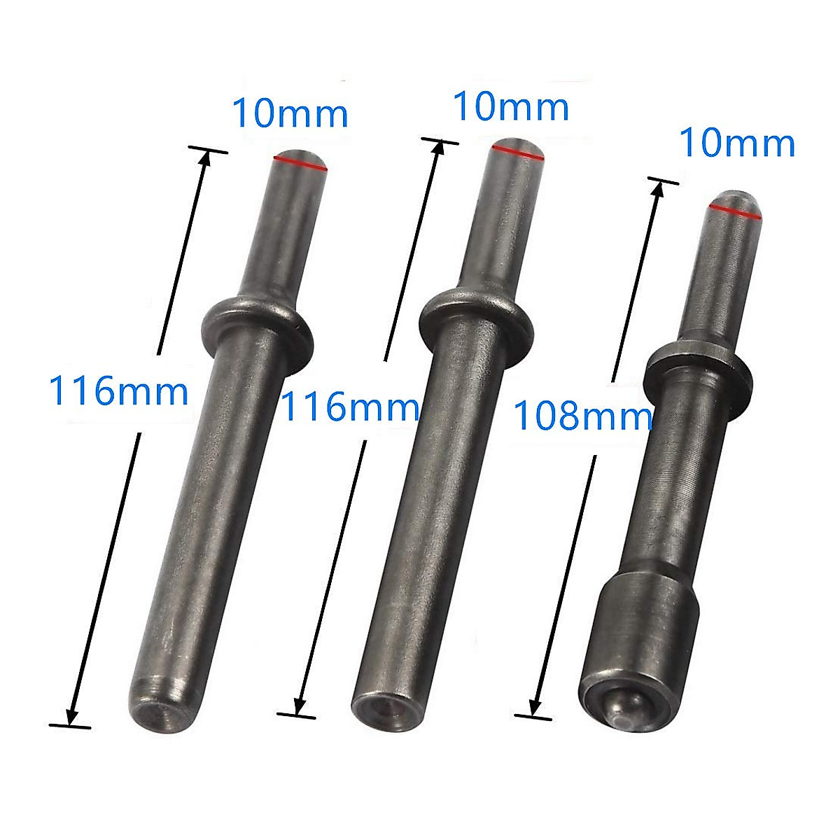 Titoe 7 Pcs Heavey Duty Smoothing Pneumatic Air Rivet Hammer Chisel Bits Tools Kit with Spring